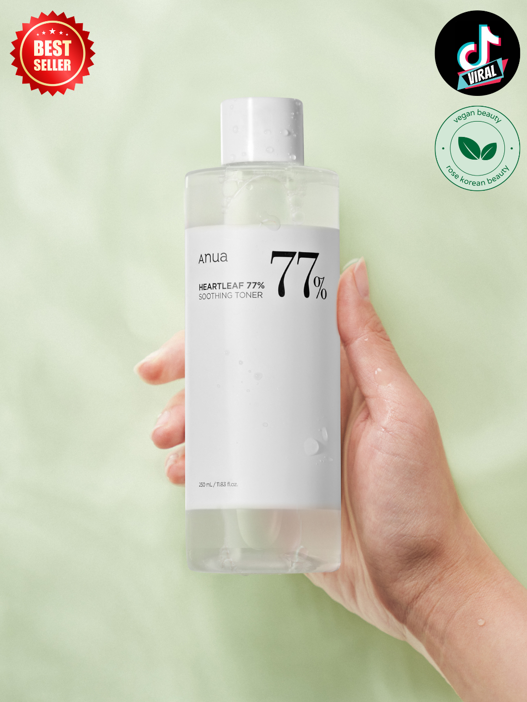 Anua | Heartleaf 77% Soothing Toner | Rose Korean Beauty